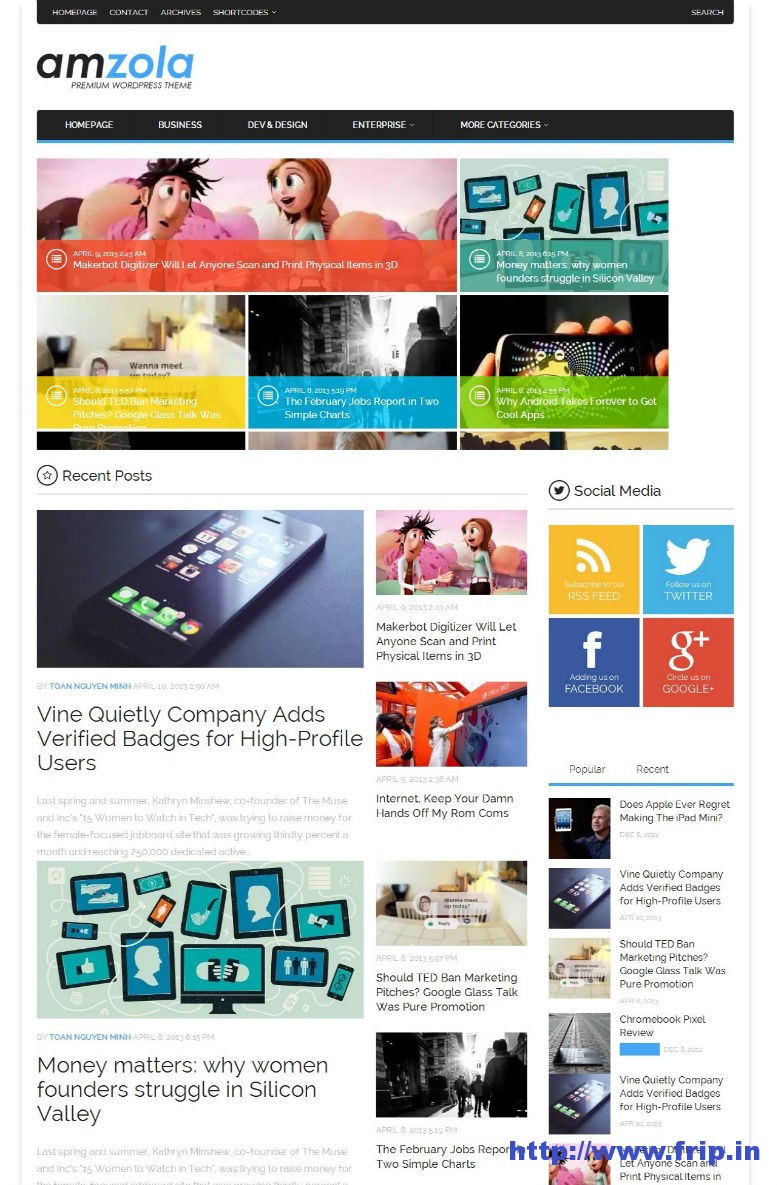 Best 20 Metro Style WordPress Themes - Frip.in