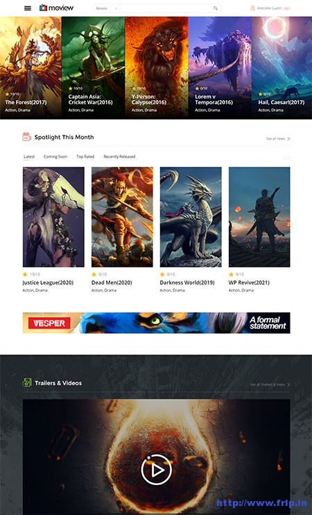 15+ Best Movie WordPress Themes 2019 For Your Movie | Frip.in