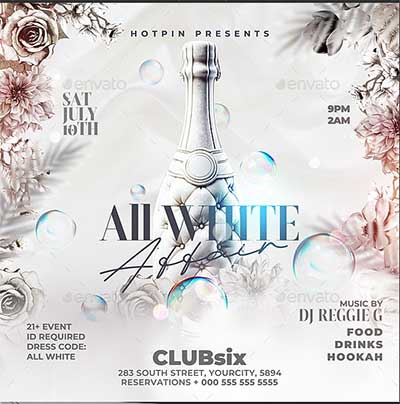 15 Best All White Party Flyer Template 2026 - Frip.in