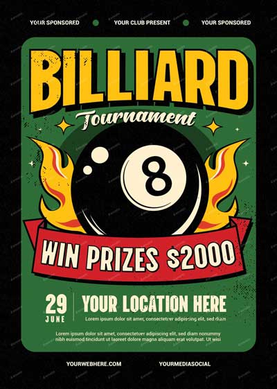 10 Best Billiard Tournament Flyer 2026 - Frip.in