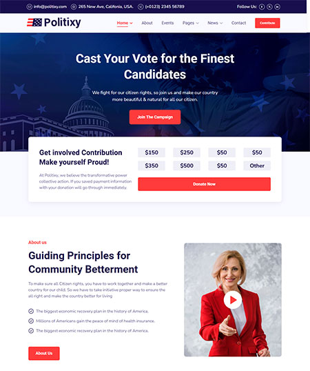 10+ Best Political Website Template 2025 For Politicians - Frip.in