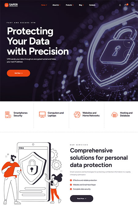 7 Best Cyber Security WordPress Themes 2026 - Frip.in